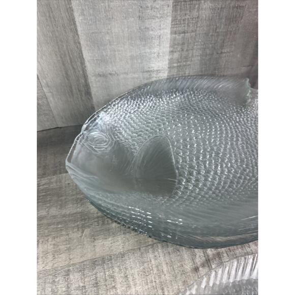 Arcoroc | Dining | Vtg Fish Plates Arcoroc France Poisson 5 Clear Glass ...
